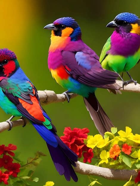 Premium Ai Image Colorful Brids Hd