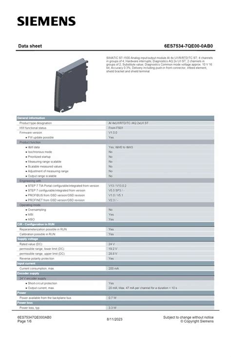 Siemens Analog Input Output Module Ai 4 At ₹ 49360 In Ahmedabad Id 2852002532430