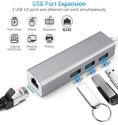 USB 3 1 Type C To Multi Function Lan Adapter With Gigabit Ethernet Adapter RJ45 10 100 1000Mbps