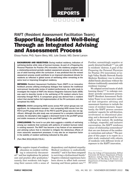 Pdf Raft Resident Assessment Facilitation Team Supporting Resident