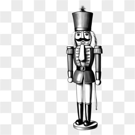 Download Black And White Drawing Of Nutcracker Ready For Battle