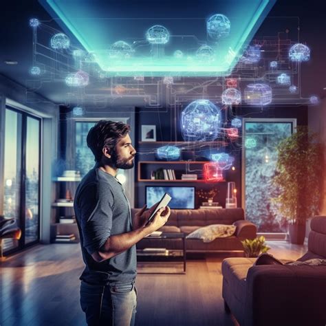 premium photo man controlling home remotely