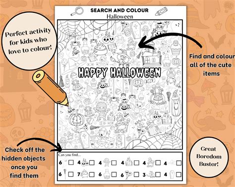 Halloween Search And Color Printable Halloween Colouring Activity Page