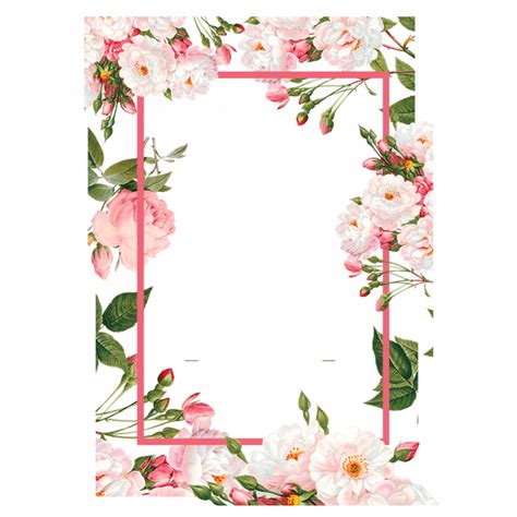 عکس Png حاشیه گل قاب با طرح گل گل های صورتی Flower Png Border