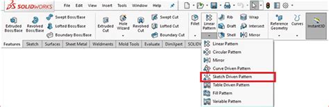 Lệnh Solidworks Về Copy Hàng Loạt Sketch Driven Pattern
