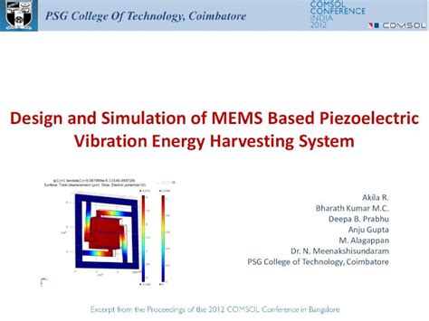 Pdf Design And Simulation Of Mems Based Piezoelectric · 11112012 Mems Based