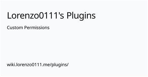 Custom Permissions Lorenzo0111 S Plugins