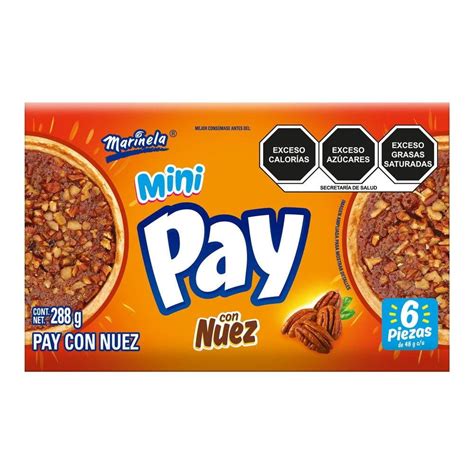 Mini Pay Marinela Con Nuez 6 Pzas De 48 G C U Walmart