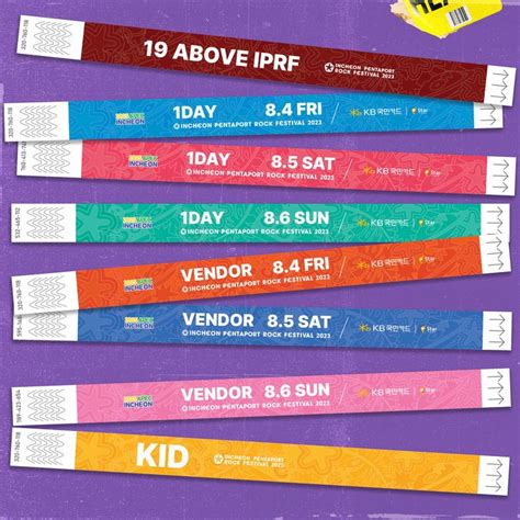 2023 Incheon Pentaport Rock Festival Wristbands Graphic Design