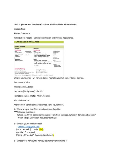 Units 1 3 English Class Pdf Noun Grammatical Number