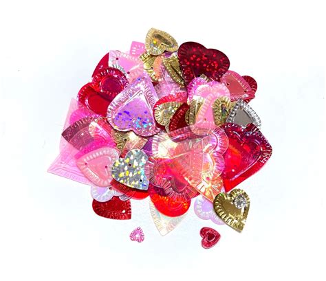 Valentine Mix Heart Shaped Sequins Etsy