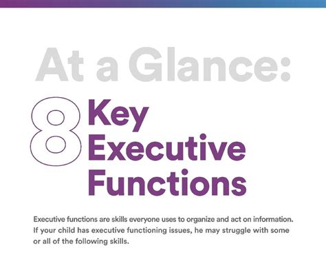 8 Key Executive Functions Infograph Deepstash
