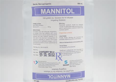 Solution For Iv Infusion Mannitol Sahar Pharma