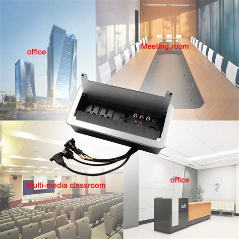Multimedia Desktop Socket Tabletop Conference Table Connectivity Box Data Port Hidden Power