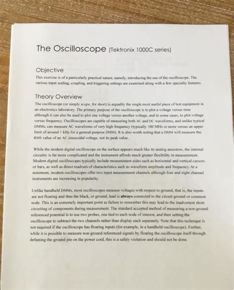 The Oscilloscope Tektronix 1000 C Series Objective