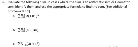 Solved Evaluate The Following Sum In Cases Where The Sum Chegg Com