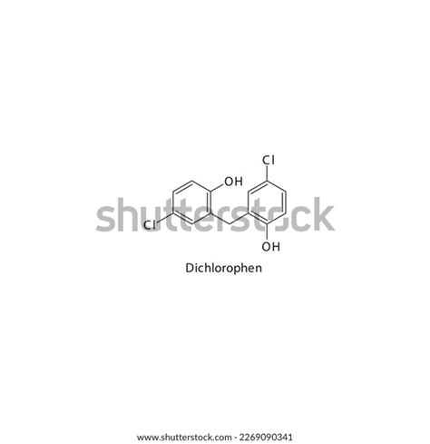 Dichlorophen Flat Skeletal Molecular Structure Anthelmintic Stock