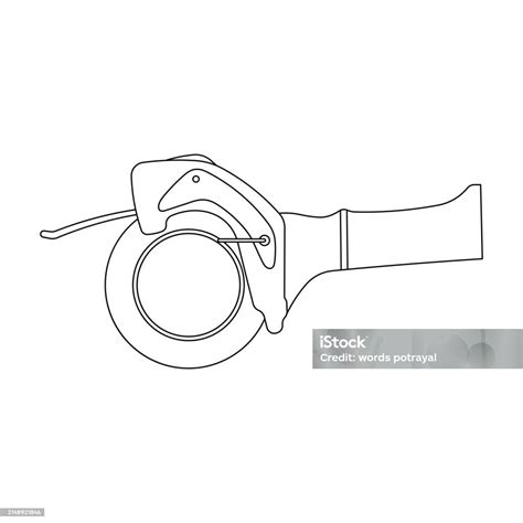손으로 그린 만화 벡터 일러스트 레이 션 테이프 디스펜서 아이콘 흰색 절연 끈적거리는에 대한 스톡 벡터 아트 및 기타 이미지 끈적거리는 나무 상자 디자인 Istock
