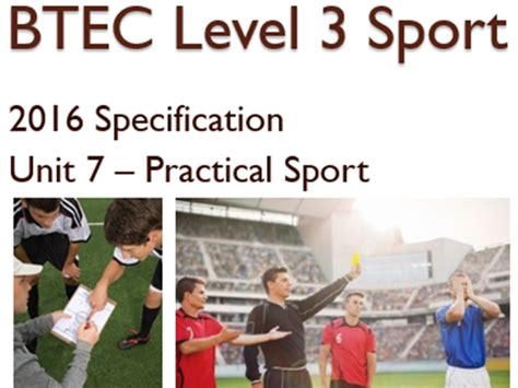 Btec Sport Level 3 2016 New Specification Unit 7 Learning Aims A B C D Teaching Resources