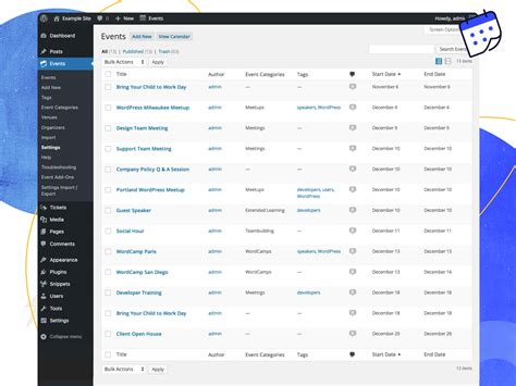The Events Calendar Wordpress Plugin
