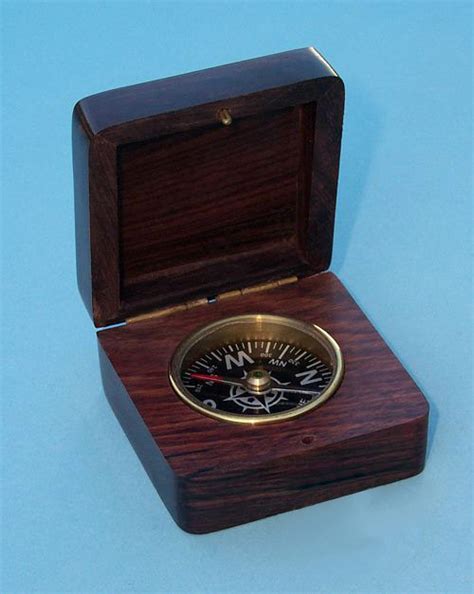 Stanley London Small Rosewood Desk Compasses Custom Engraved Compass T