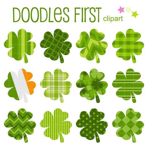 Shamrock Pattern Clip Art Set Daily Art Hub Graphics Alphabets And Svg