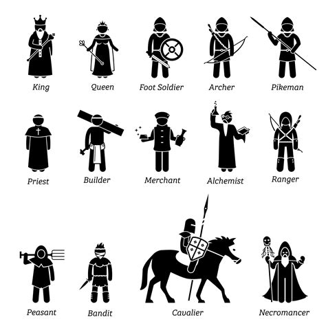 Ancient Old Medieval Times Characters Classes Warriors King Queen