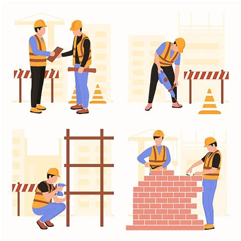 건설 개념 일러스트레이션 프리미엄 벡터