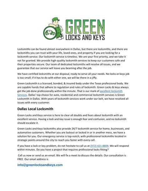 Ppt Green Locksmith Powerpoint Presentation Free Download Id11743738