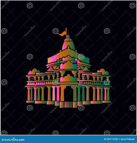 Somnath Temple Lord Shiva Temple Icon Somnath Mandir Symbol Stock