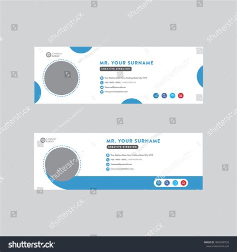 전자 메일 서명 템플릿 디자인입니다 회사 스톡 벡터로열티 프리 1809298729 Shutterstock