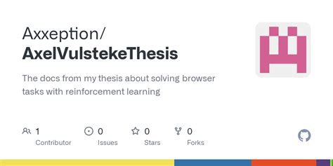 GitHub Axxeption AxelVulstekeThesis The Docs From My Thesis About Solving Browser Tasks With