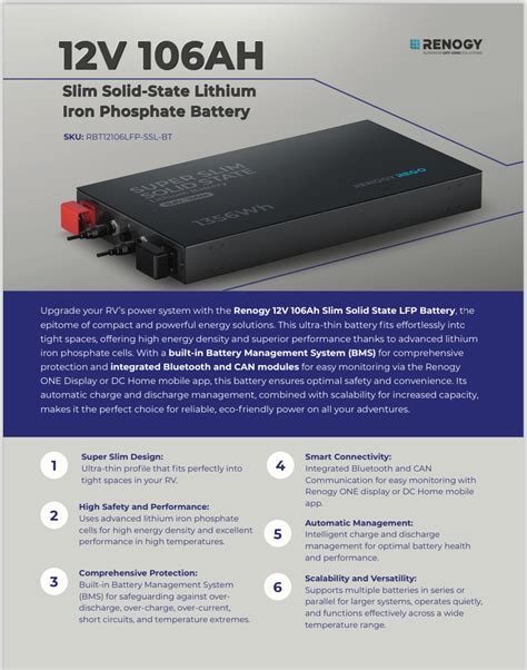 Renogy Solid State Lithium Battery Data Rvelectricity