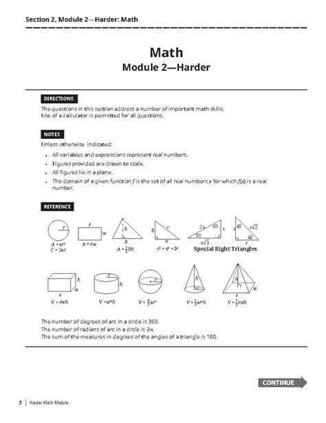 Sat Advanced 30 Harder Math Module Section 2 Notes Studocu