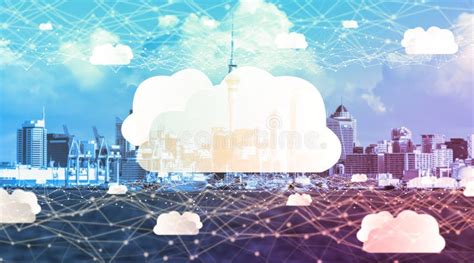 Cloud Computing Technology And Online Data Storage For Global Data Sharing Stock Image Image