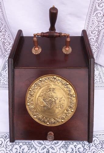 Antique Arts And Crafts Mahogany Coal Scuttle Log Box Cockington Forge