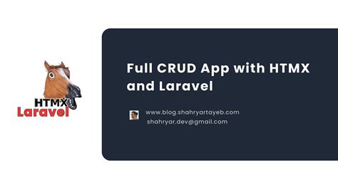 Full Crud App With Htmx And Laravel