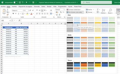 Organizar Tablas De Ventas En Columnas En Excel Ninja Del Excel