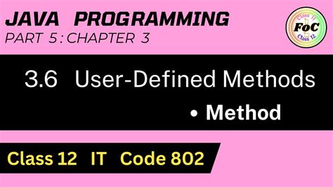 Class 12 Information Technology It Code 802 Unit 3 Java