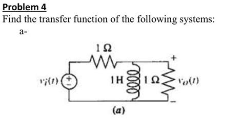 Solved Problem 4 Find The Transfer Function Of The Following