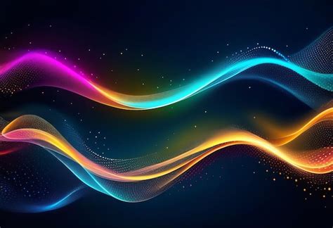 Premium Photo Abstract Waving Particle Technology Background Design
