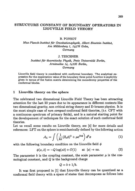 Pdf Structure Constant Of Boundary Operators In Liouville Field Theory