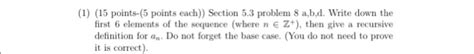 solved 1 15 points 5 points each section 5 3 problem 8