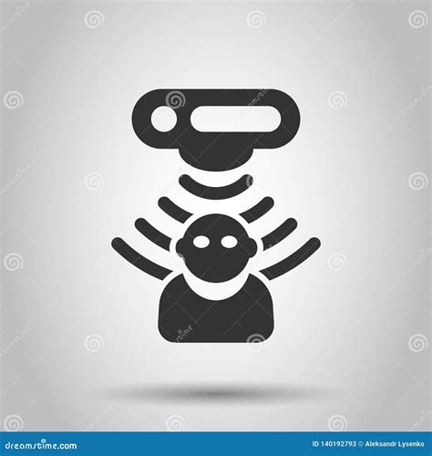 Motion Sensor Icon In Flat Style Sensor Waves With Man Vector Illustration On White Background