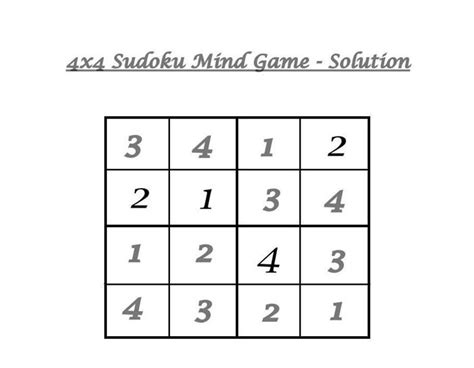 4x4 Sudoku 11 Solution