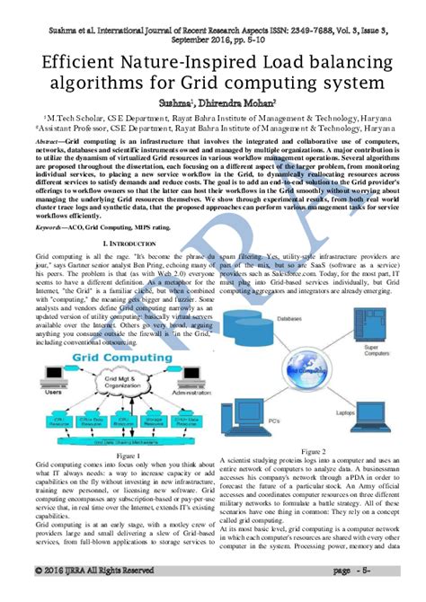 Pdf Efficient Nature Inspired Load Balancing Algorithms For Grid Computing System