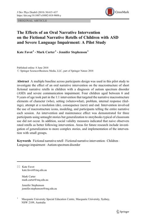 Pdf The Effects Of An Oral Narrative Intervention On The Fictional Narrative Retells Of
