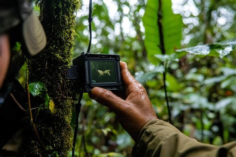 Setting Up Camera Traps Along Wildlife Migration R Generative Ai Premium Ai Generated Image