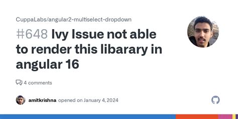ivy issue not able to render this libarary in angular 16 · issue 648 · cuppalabs angular2