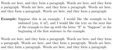 Indentation How To Indent And Hanging Indent TeX LaTeX Stack Exchange